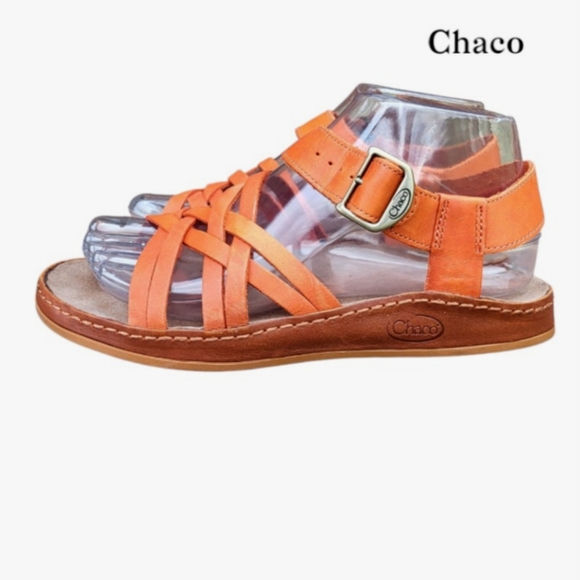 Chaco | Shoes | Chaco Leather Flamingo Orange Brown Fallon Sandal ...